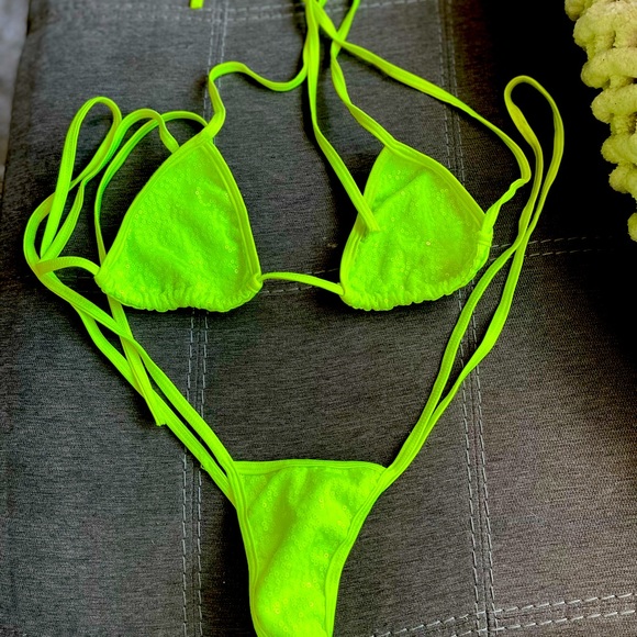 Beach Bunny | Swim | Fluorescent Sequence String Bikini | Poshmark